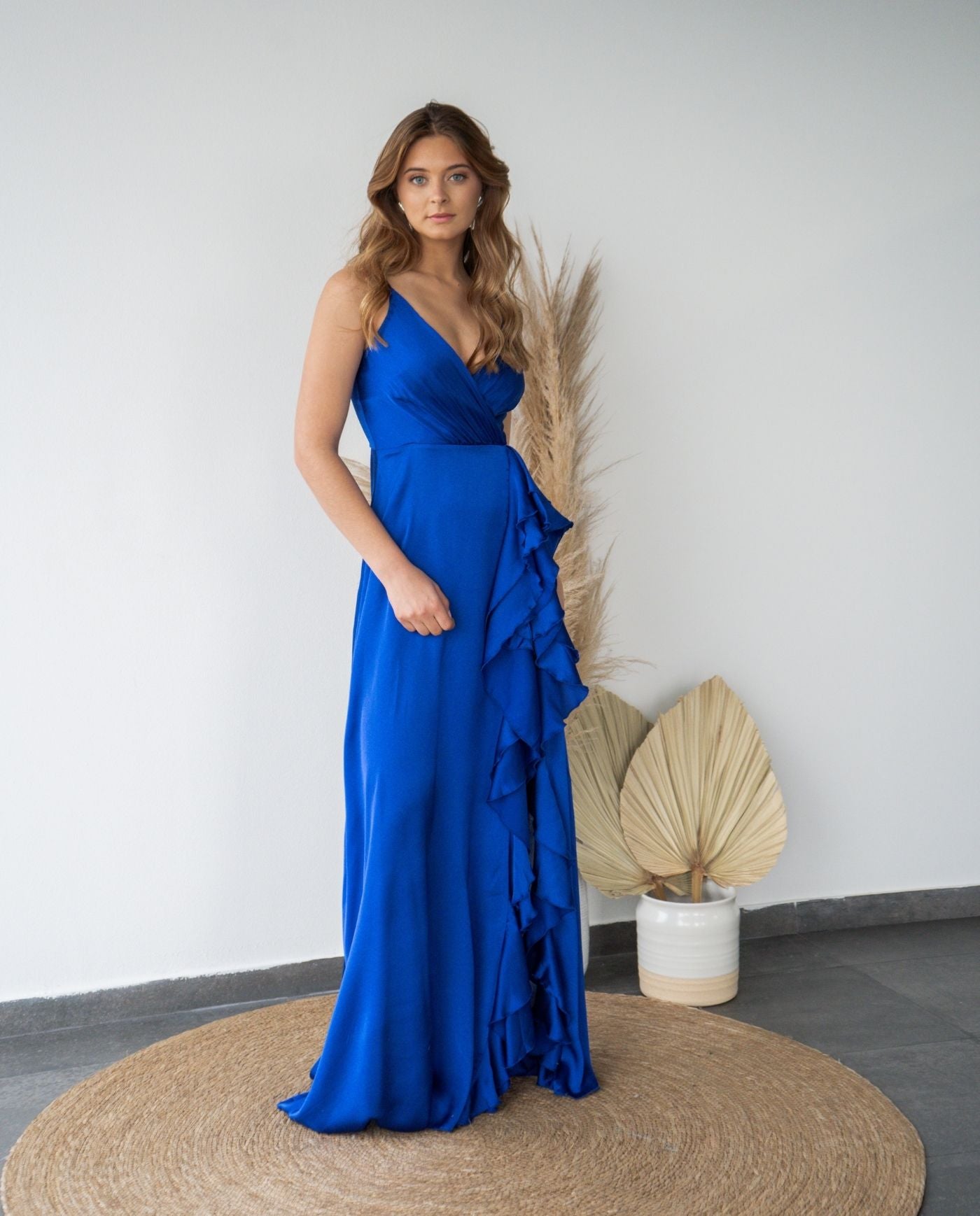 Vestido de Fiesta Largo Silvina Azul Royal – MI PLACARD