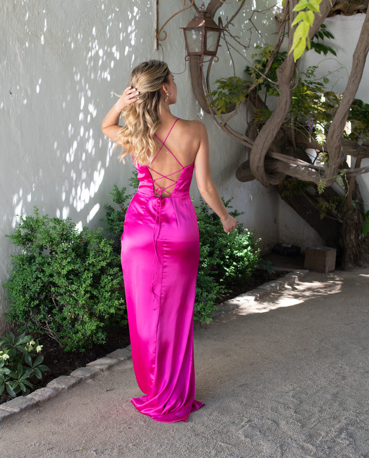 Vestido Largo de Fiesta Carla Corset Fucsia – MI PLACARD Vestido Largo de Fiesta Carla Corset Fucsia – MI PLACARD