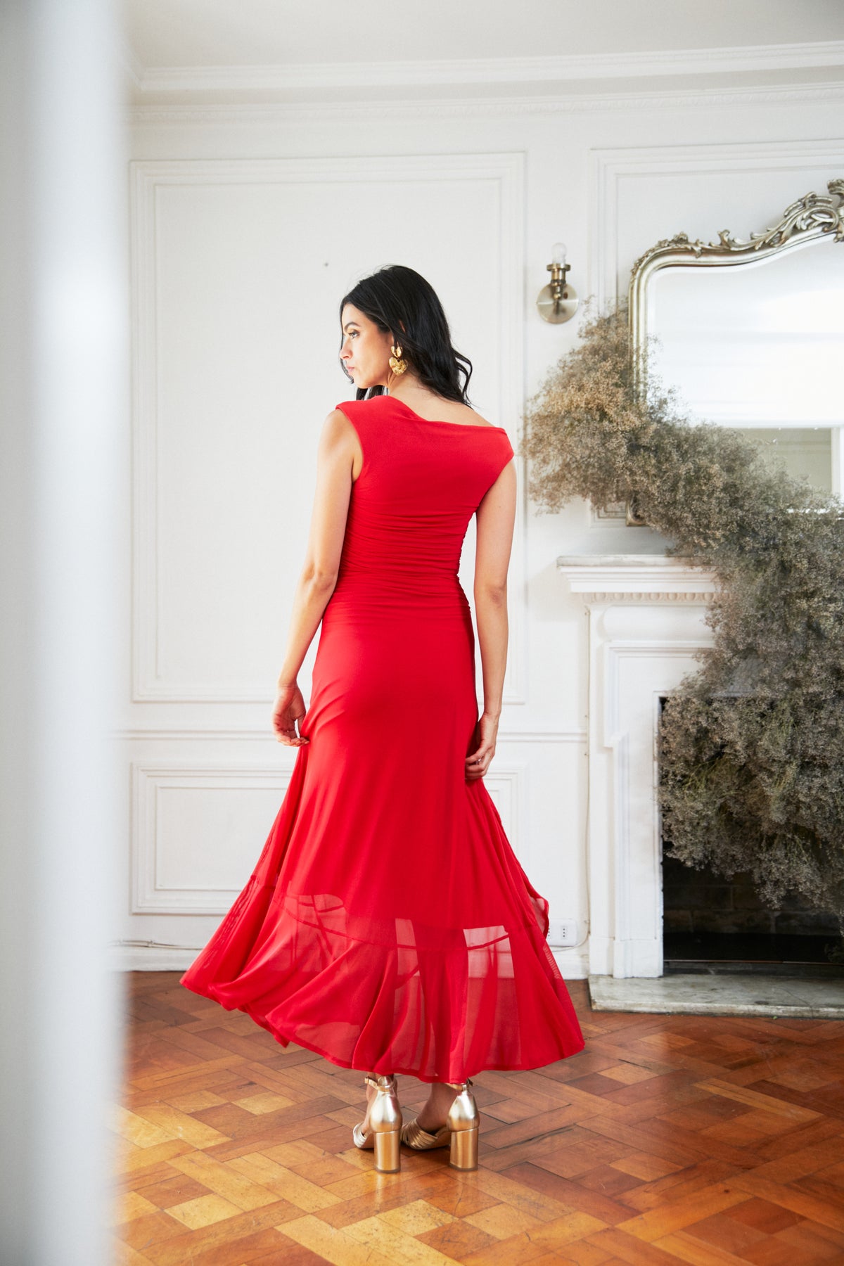 Vestido de Fiesta Muriel Vuelos Rojo – MI PLACARD